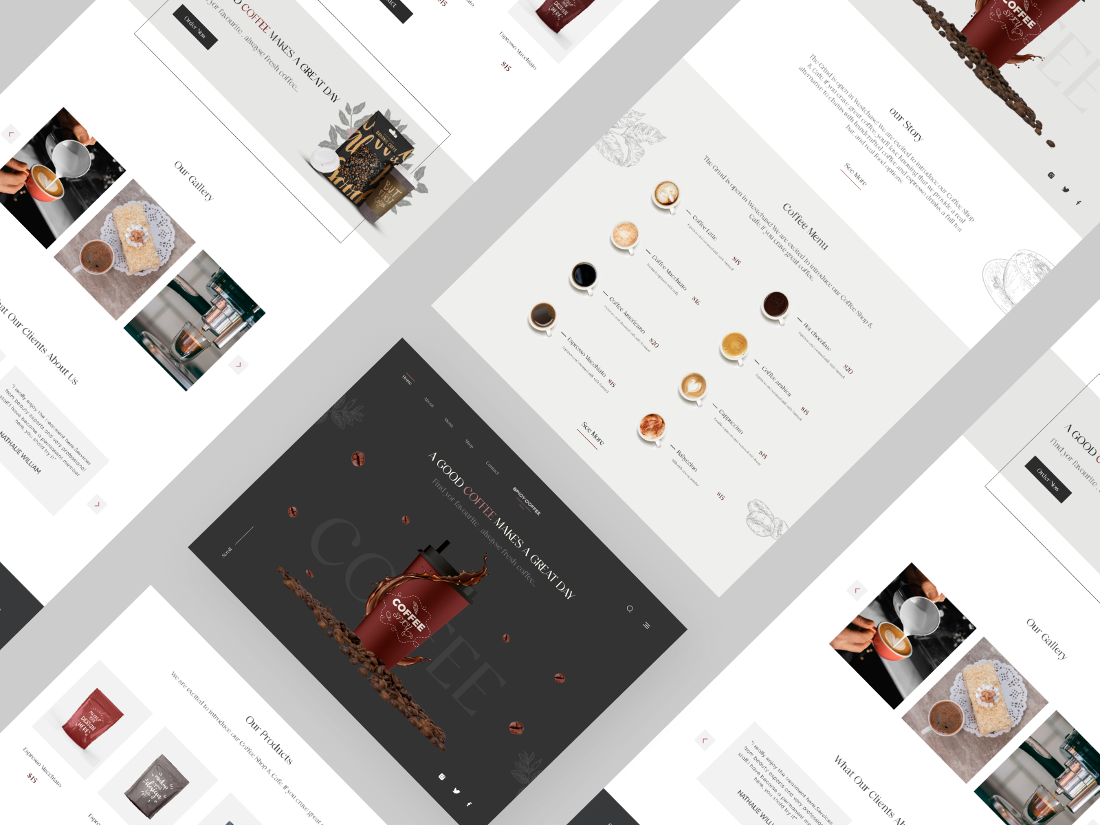 Coffee shop web ui by Zahra Mohammadi on Dribbble