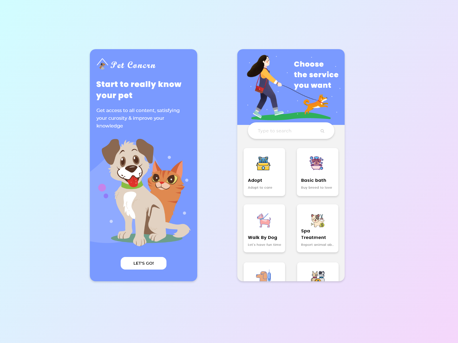 Pet Care App Concept by design_hub on Dribbble