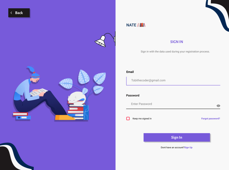 Authentication screen by Tobi Okusi on Dribbble