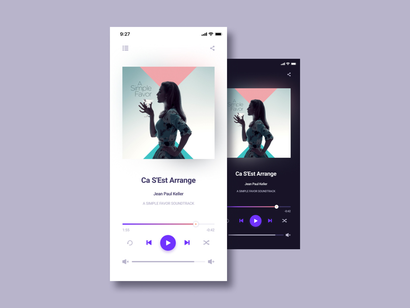 UI of Music player by Kristina Grigorian on Dribbble