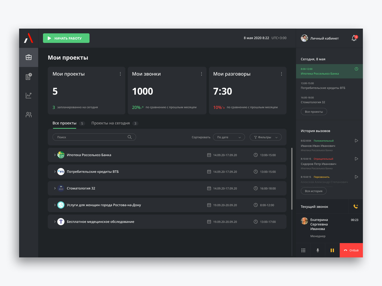 Web app for call-centers by Kristina Grigorian on Dribbble