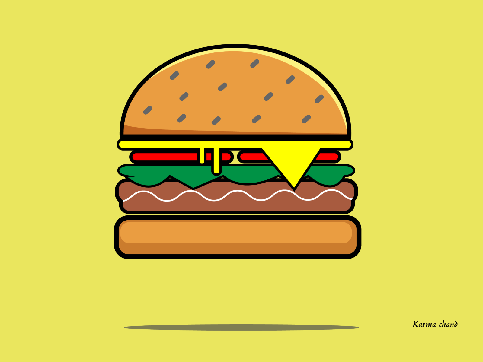 Yellow Burger by Karma Chand on Dribbble