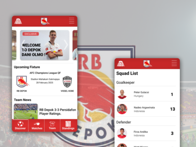 Mobile App UI Concept for Football Club by Rehan rzqy on Dribbble