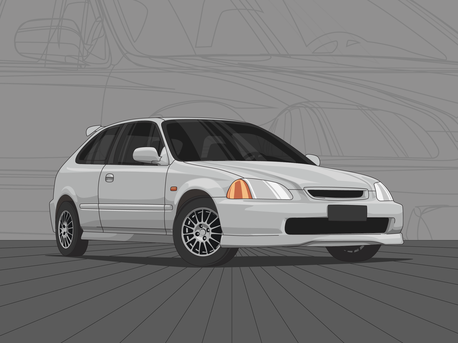 Vector Honda Civic by Hafis Ramadhan Setiawan on Dribbble