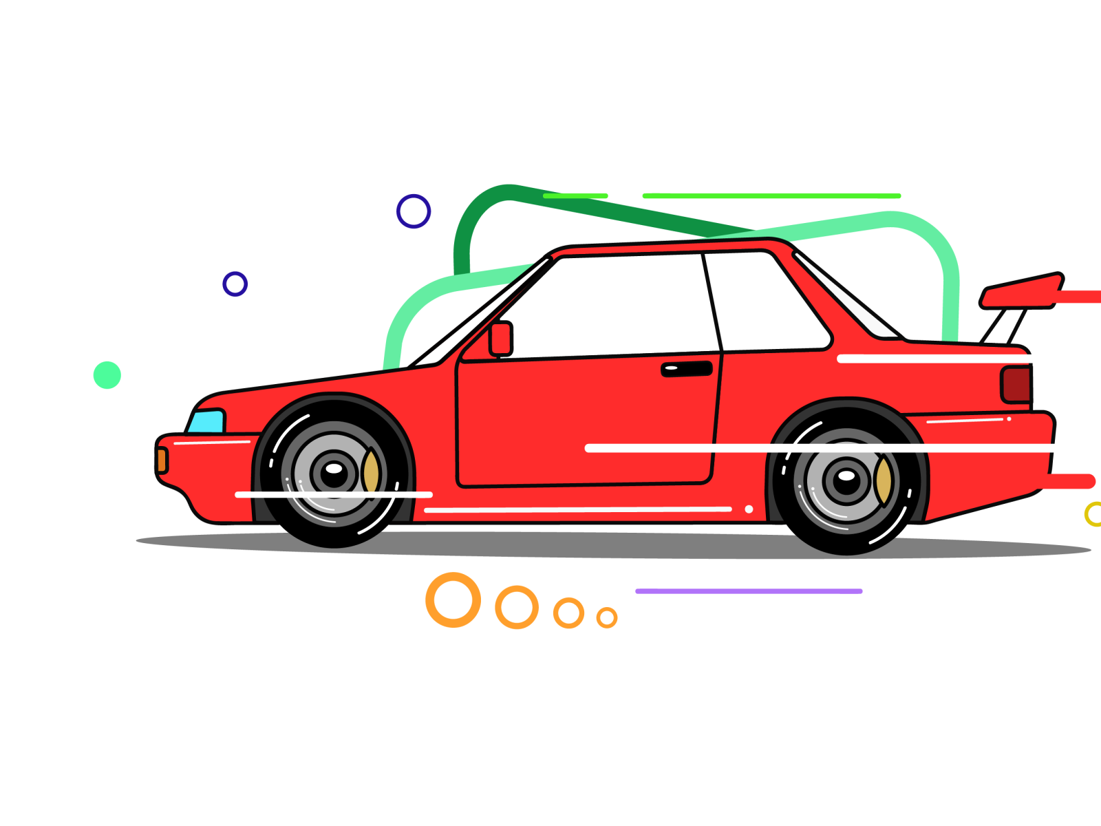 Simply Car Flat Design by Hafis Ramadhan Setiawan on Dribbble
