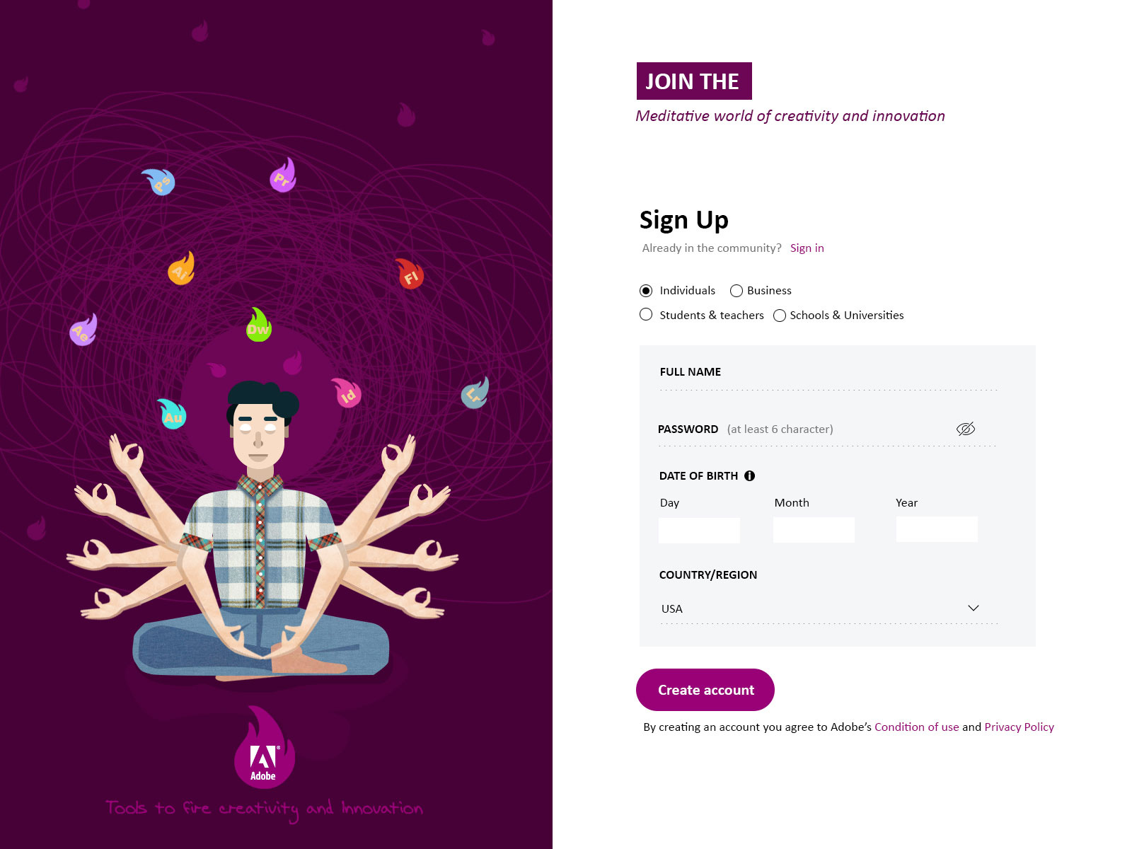 Adobe Form Design by Surjeet on Dribbble