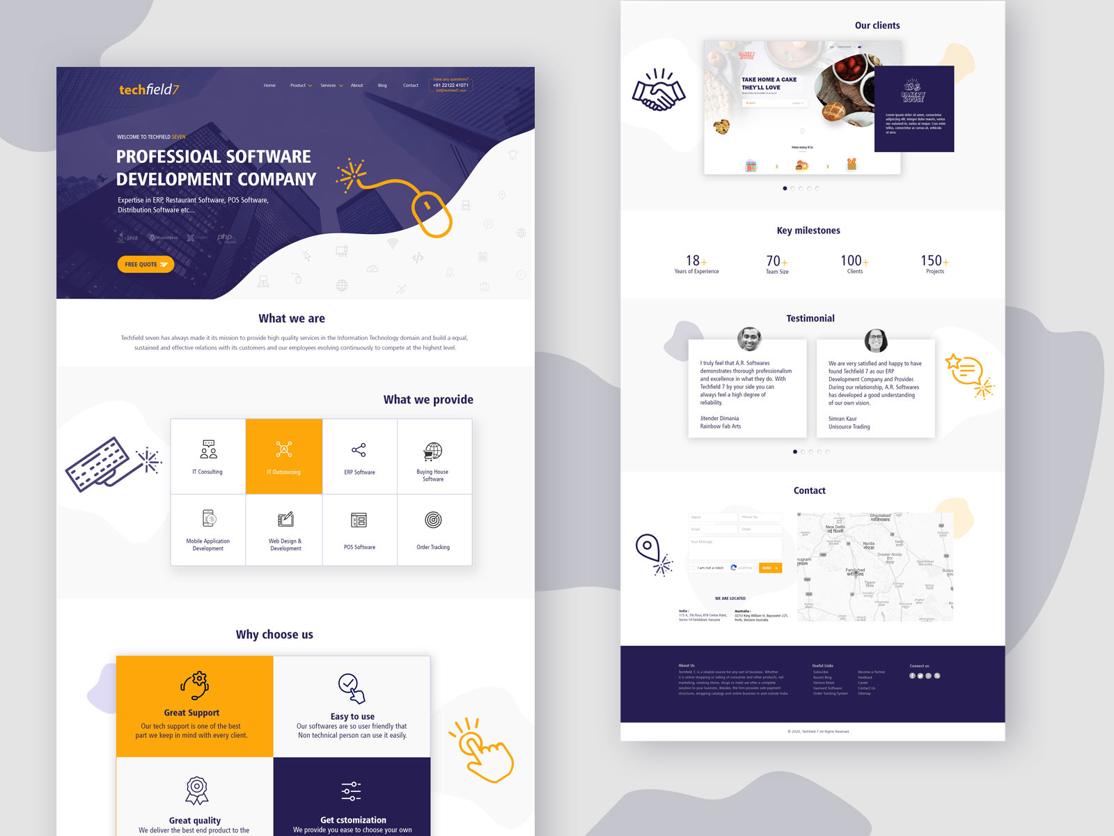 Techfield Seven Software company by Surjeet on Dribbble