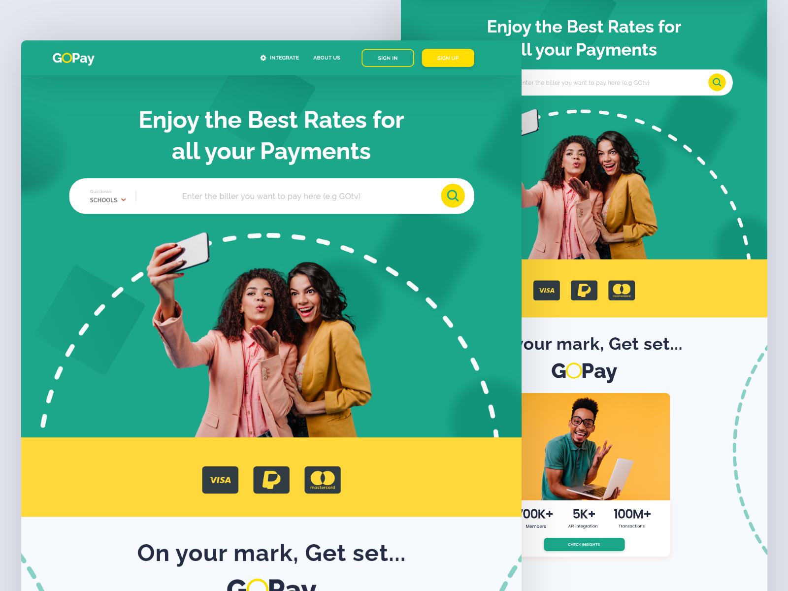Gopay fintech website UI by Emmanuel Azubuike on Dribbble