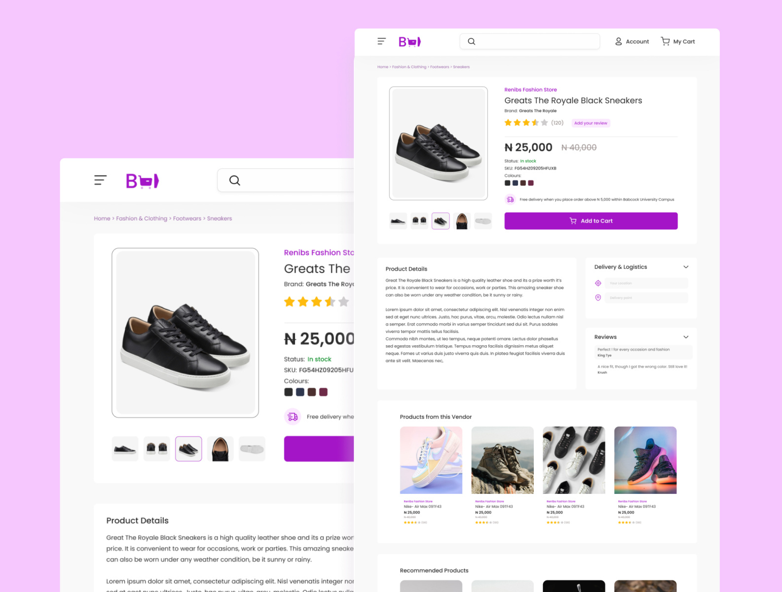 ECOMMERCE PRODUCT DESCRIPTION PAGE by Favour Umoren on Dribbble