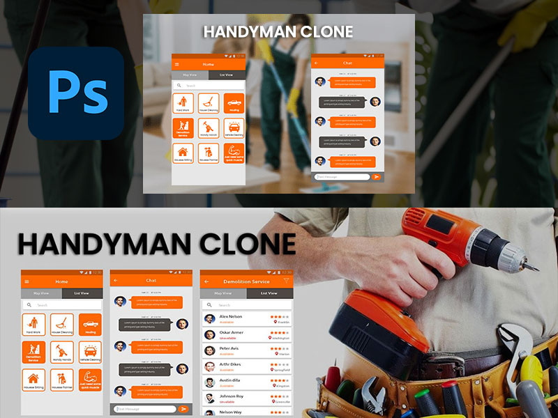 Handyman Clone App UI by Srikanth Art Gallery on Dribbble