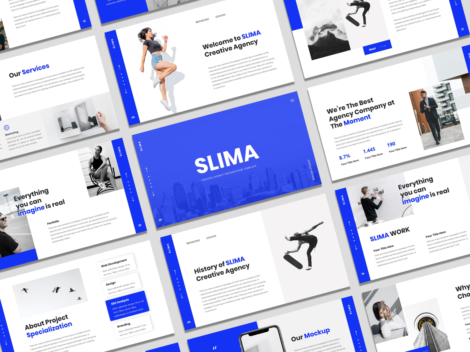 SLIMA - Creative Agency Powerpoint Template by Biwarastudio on Dribbble