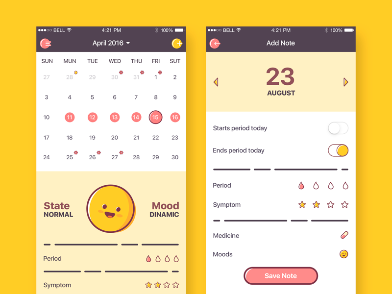 Women calendar by Christina Vlastiuk on Dribbble