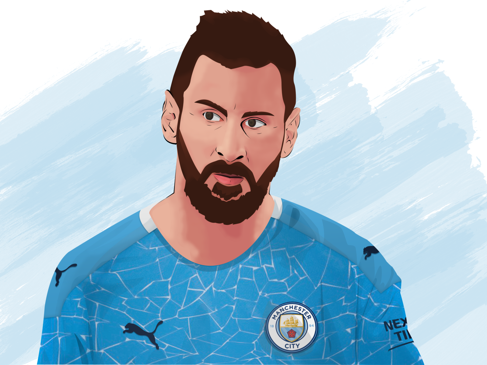 Lionel Messi vector with Manchester City jersey by Royal Vegas on Dribbble