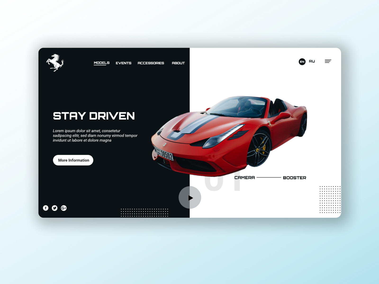 Ferrari website landing page design inspiration by Harshit on Dribbble