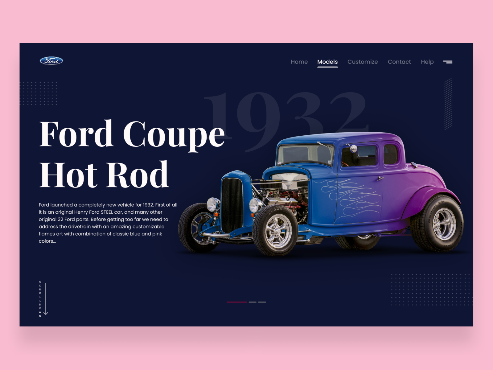 Landing Page Design for Ford Hot Rod Cars by Mahesh Reddy on Dribbble