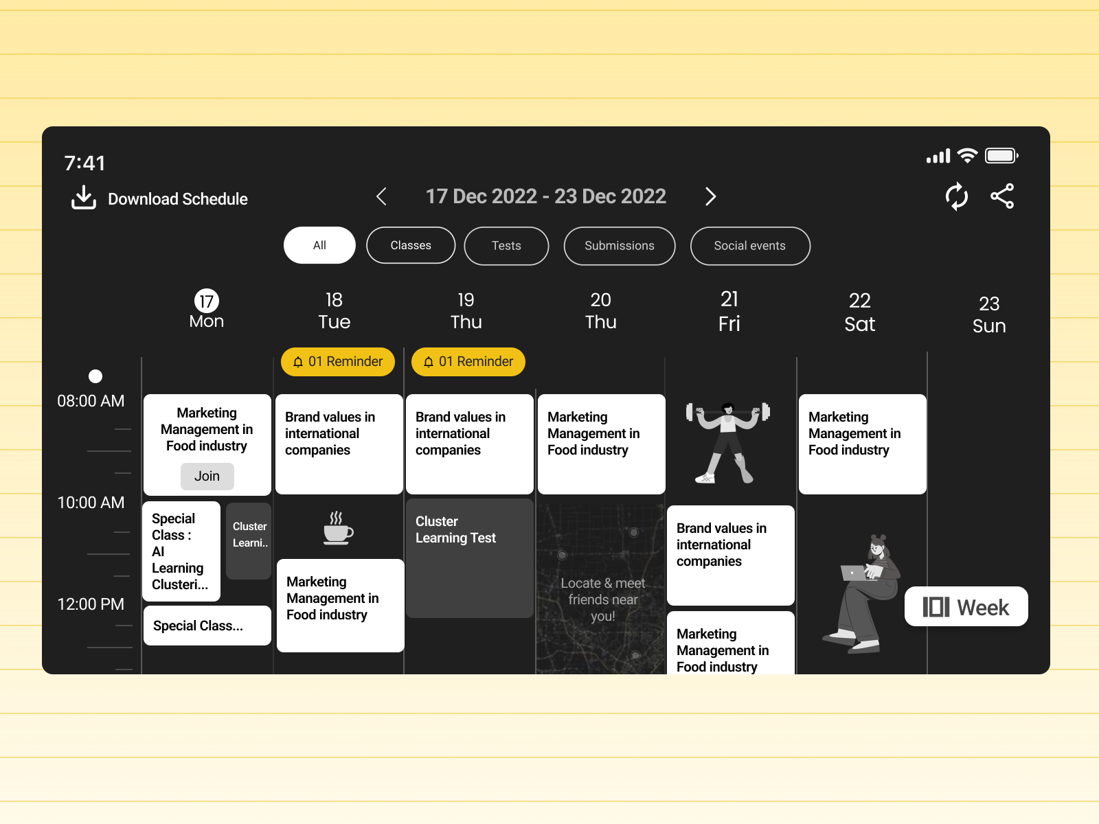 Student Timetable on app by SHUBHANGI GUPTA on Dribbble