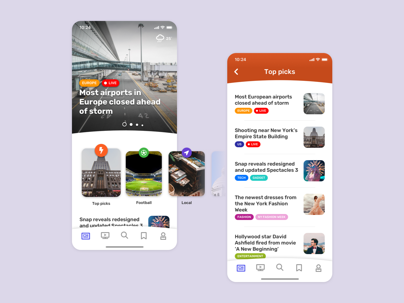 News Feed App by Patrick Meijer on Dribbble