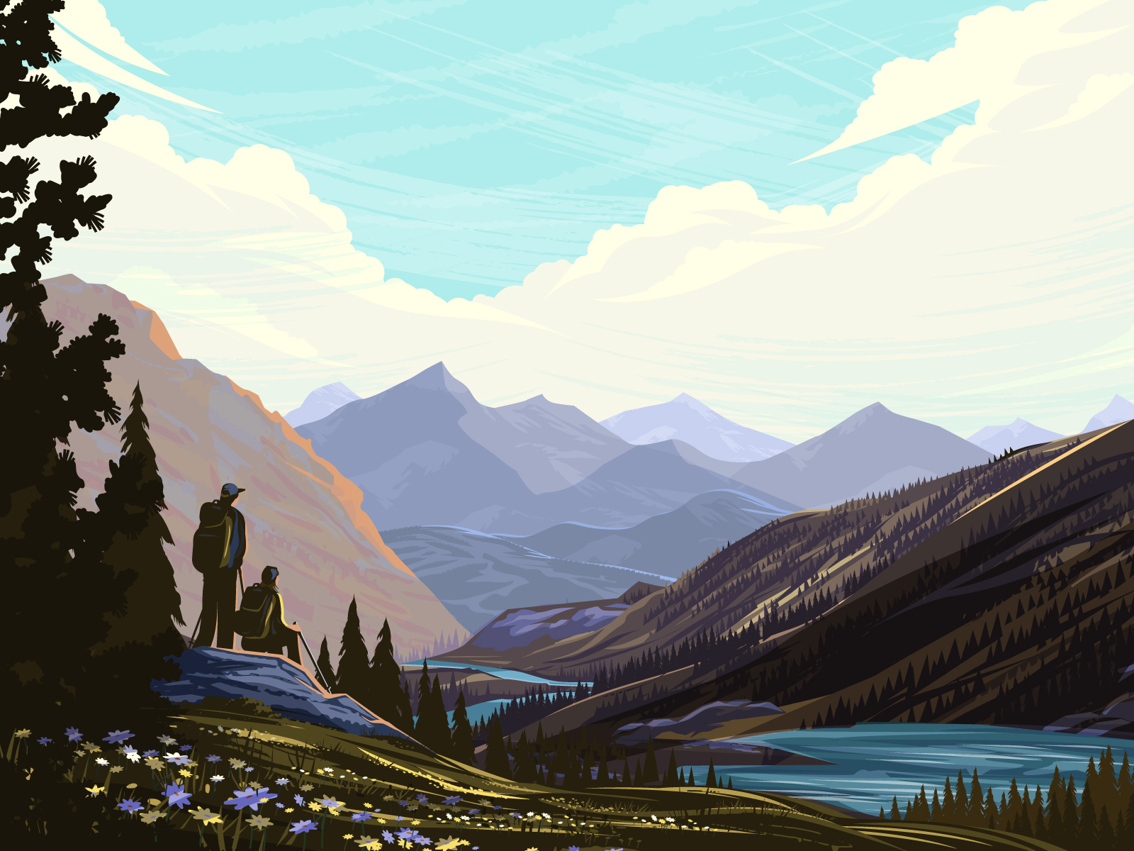 Alpine Glow Print by Matt Carlson on Dribbble