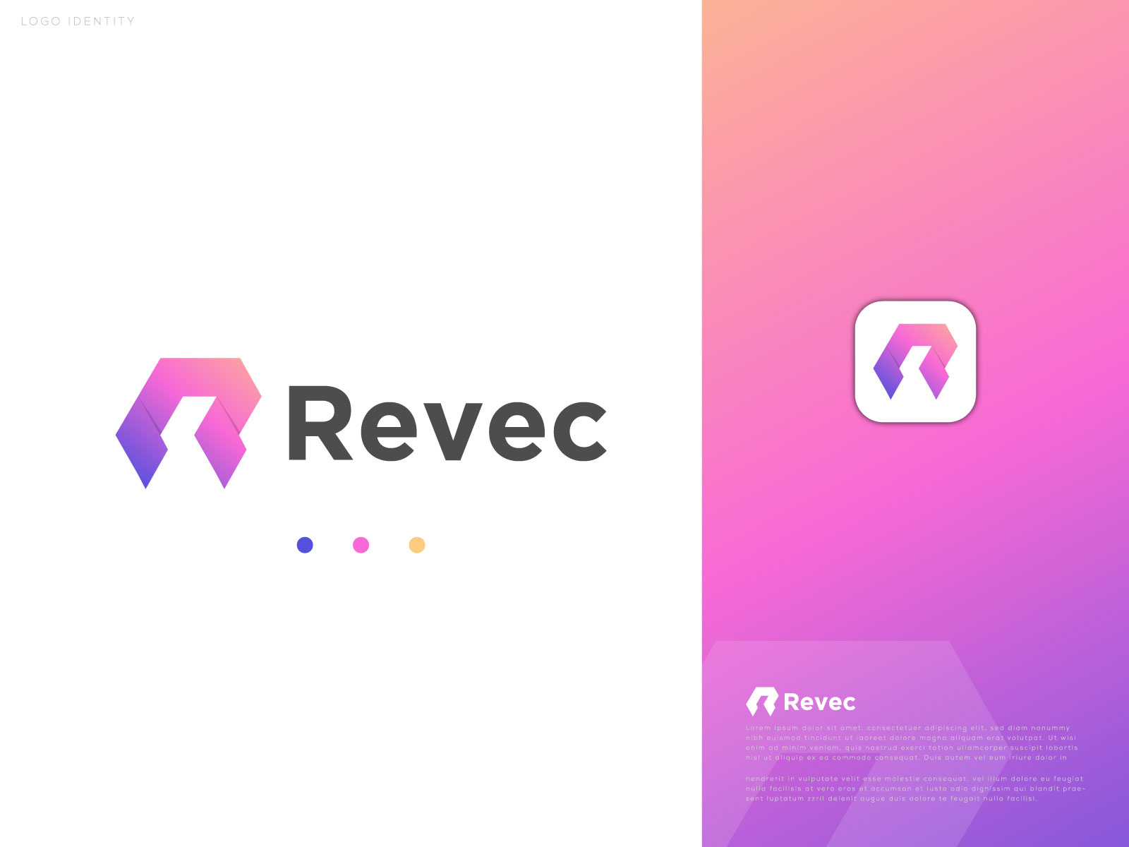 Revec modern logo by Motaleb Hossain on Dribbble