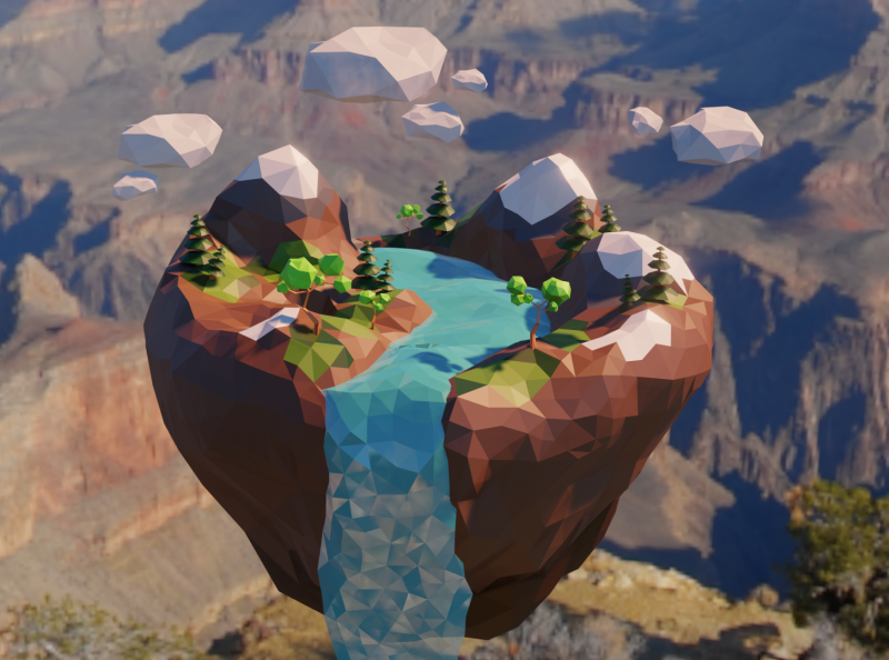 Floating Island (Low Poly) by Madhushree Kunder on Dribbble