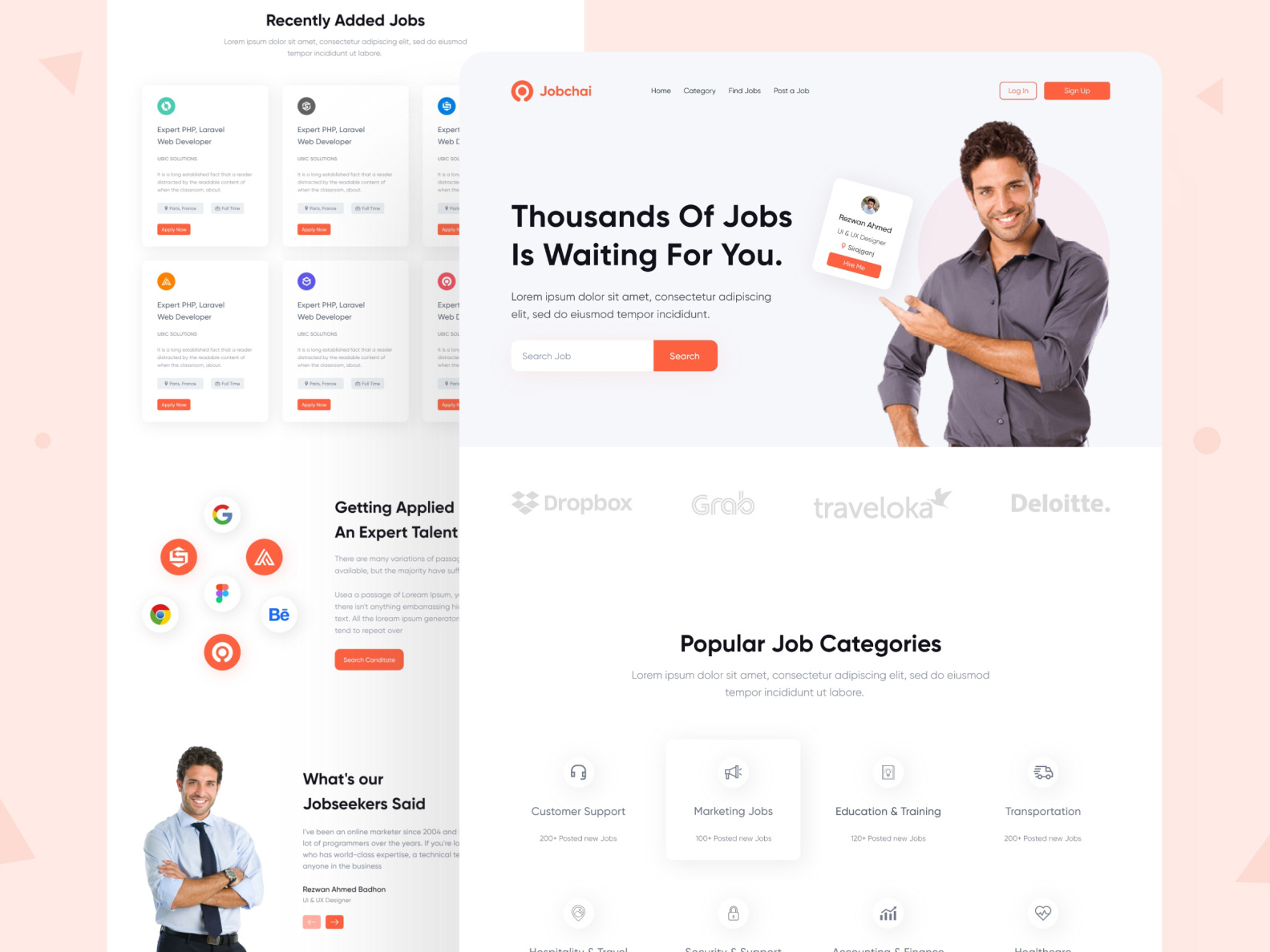 Job finder landing page by Rezwan Ahmed Badhon👑 on Dribbble