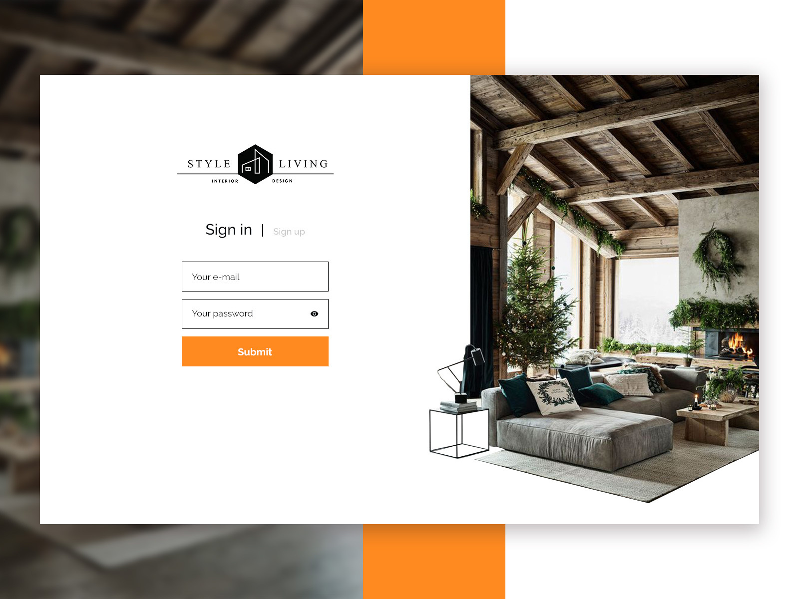 STYLE LIVING | Sign-in page by Kseniya Markevich on Dribbble