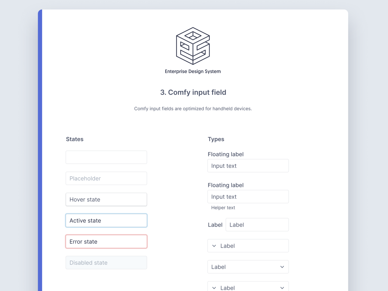 Enterprise Design System / 3. Comfy input fields by bozor.io on Dribbble