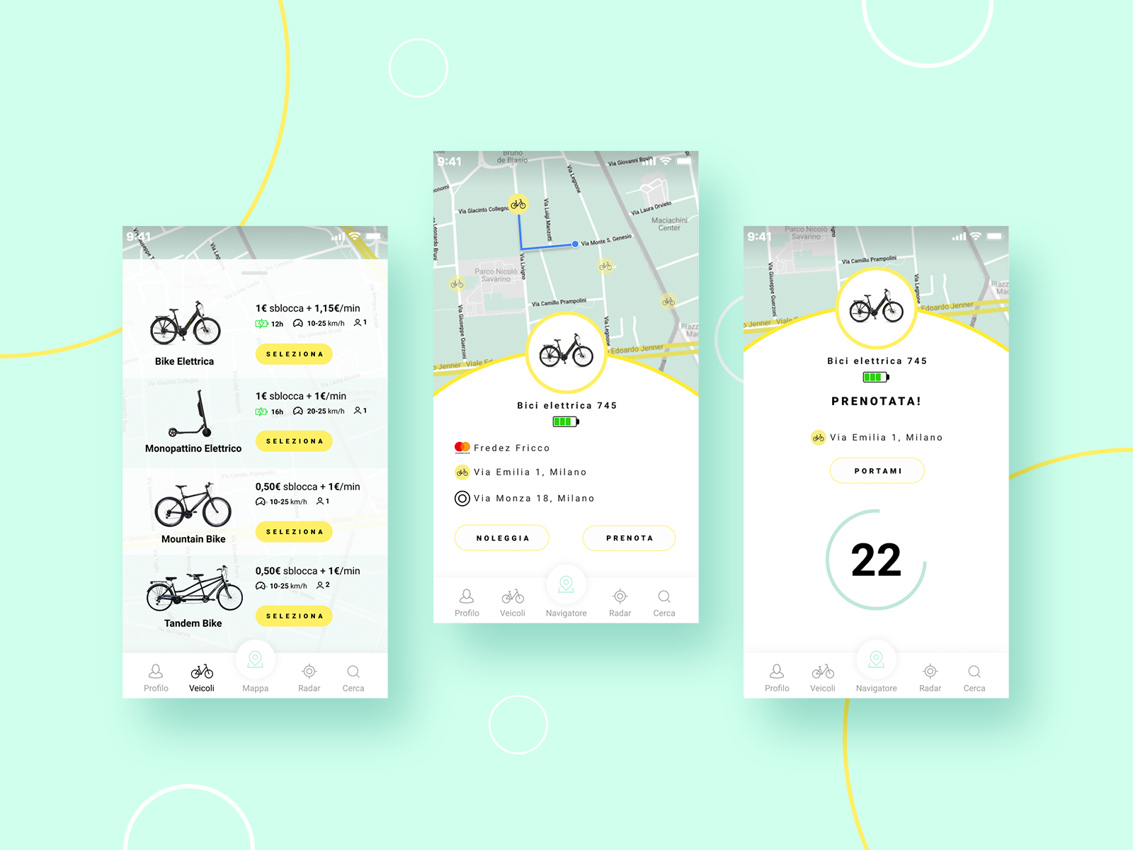 Bike Sharing app | Bike rental process screens by Elisabetta Colombo on ...