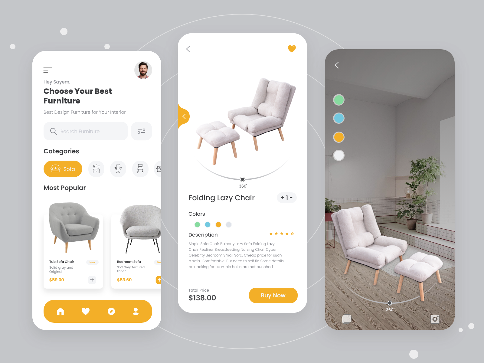 Furniture e-commerce App UI Concept by Jonaidul Islam on Dribbble