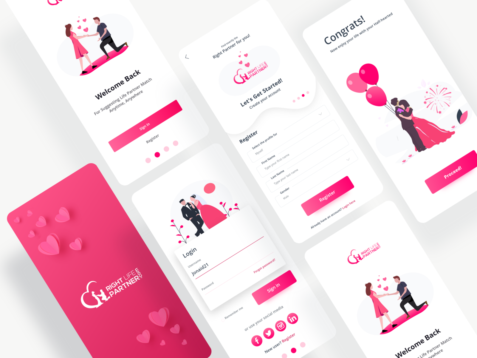 Matrimony App Login UI Concept by Jonaidul Islam on Dribbble
