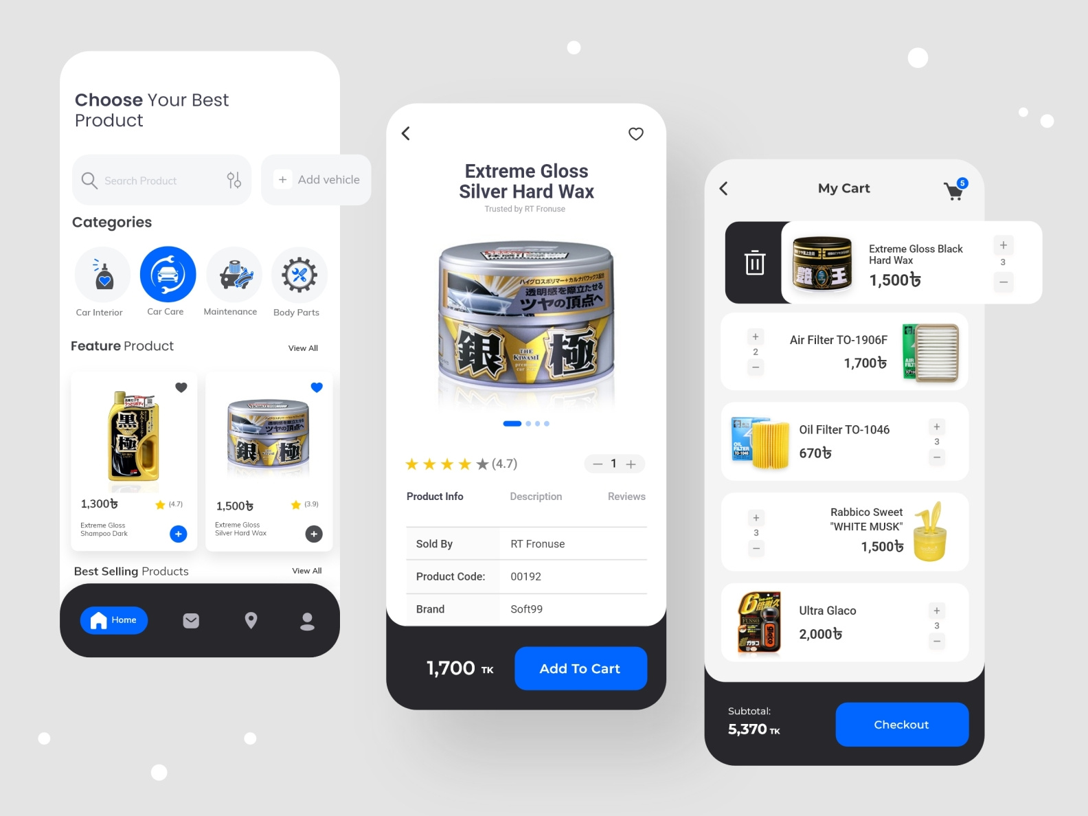 Automotive Product App UI Concept by Jonaidul Islam on Dribbble