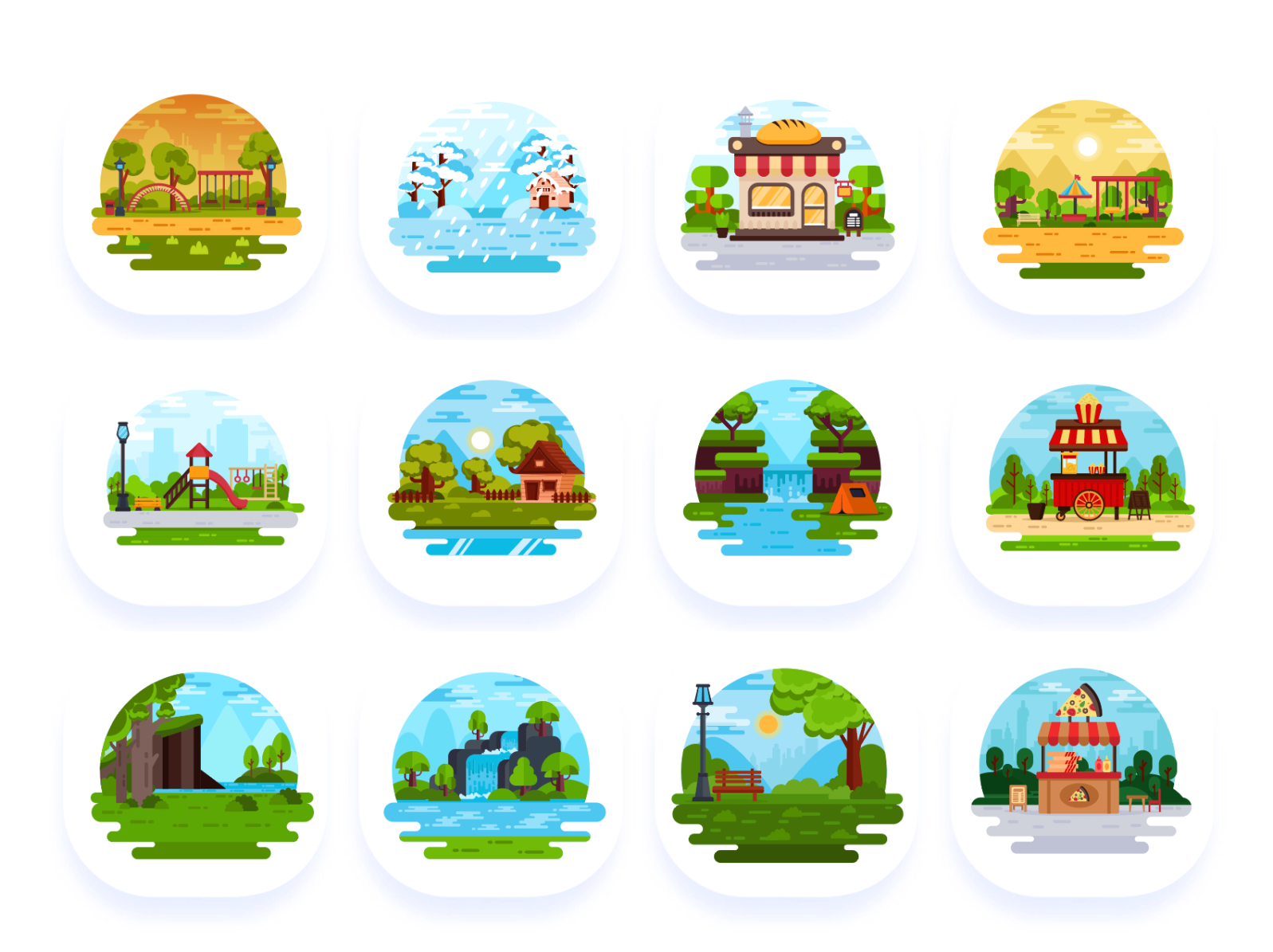156 Mini Landscape Vectors by Smashing Stocks for Brickclay on Dribbble