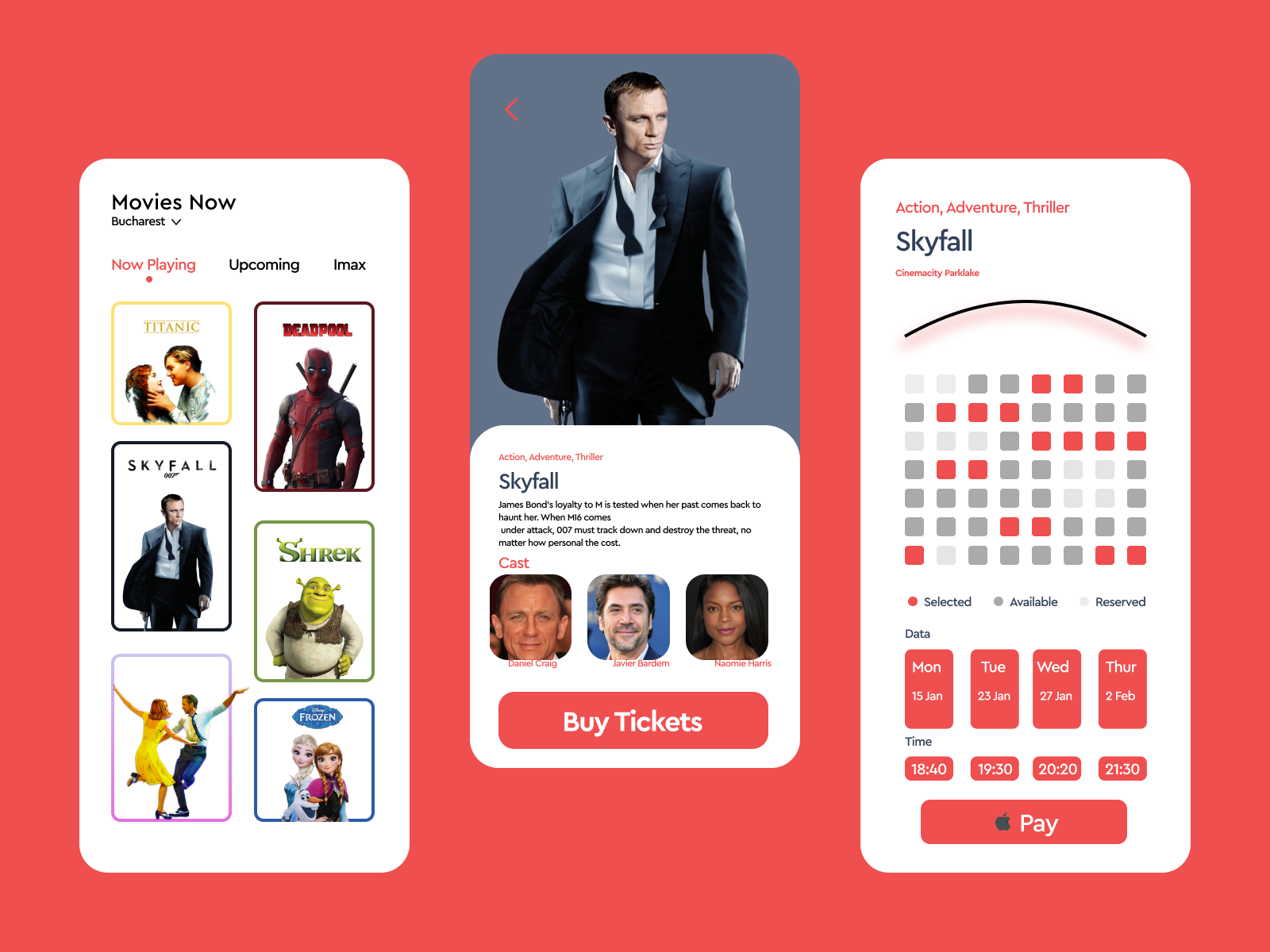 Mobile App Cinema by Gasper (Alexandru Stefan) on Dribbble