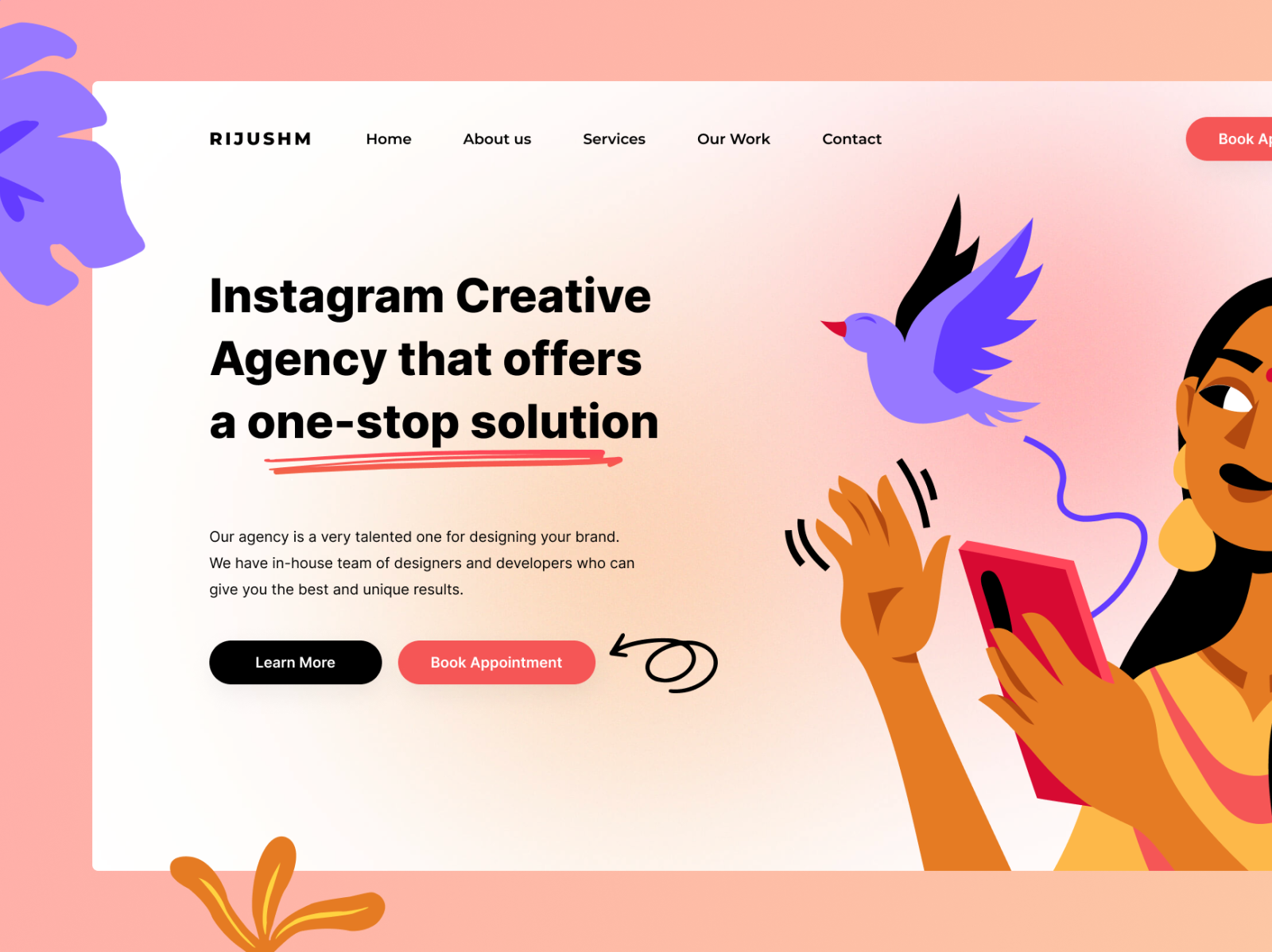 Creative Marketing Agency Hero Section by Riju Sharma on Dribbble