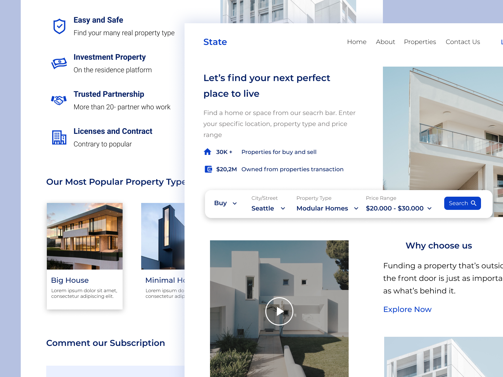 Residence state website design by zamozaaaa on Dribbble