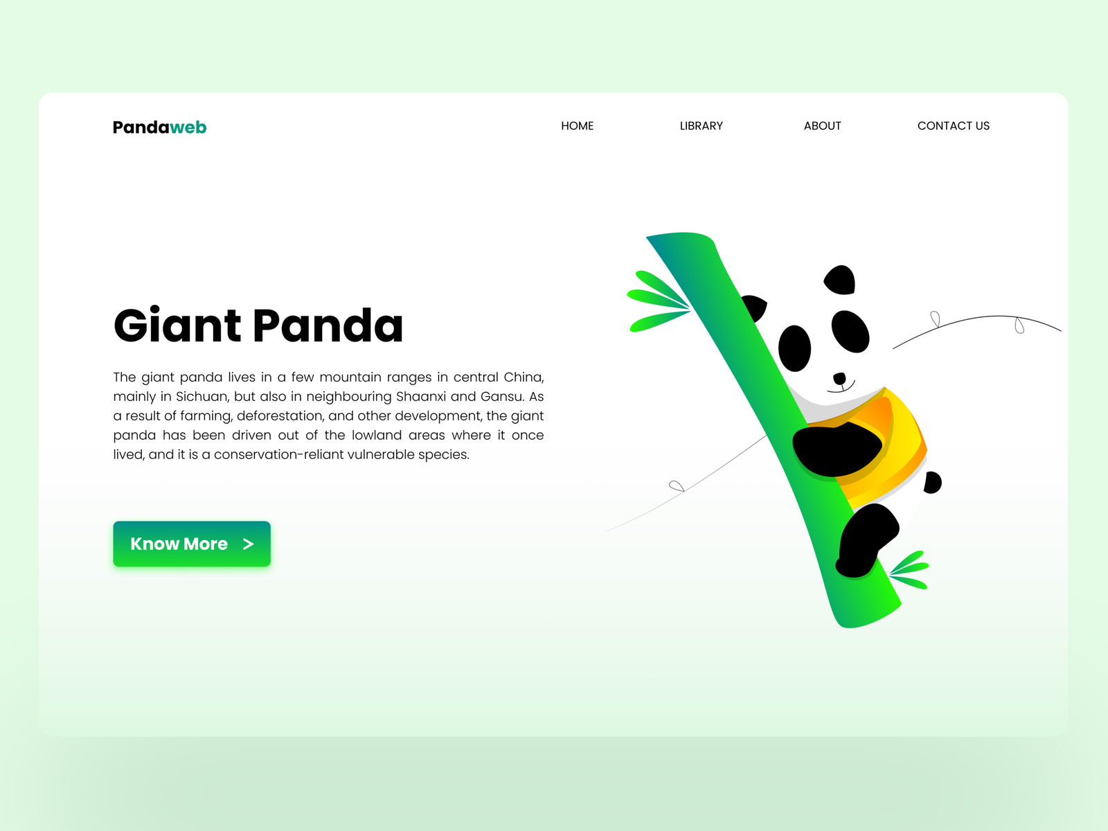 Giant Panda Landing Page by Hamzah Abdillah on Dribbble