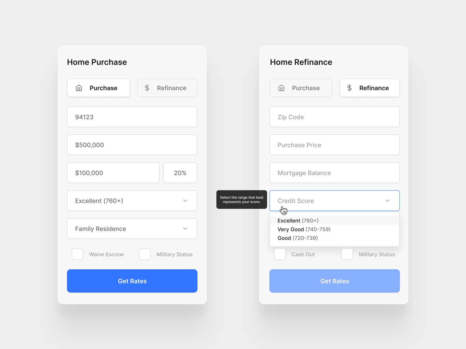 Home Loan Rate Quote Form by Shaun Tan on Dribbble