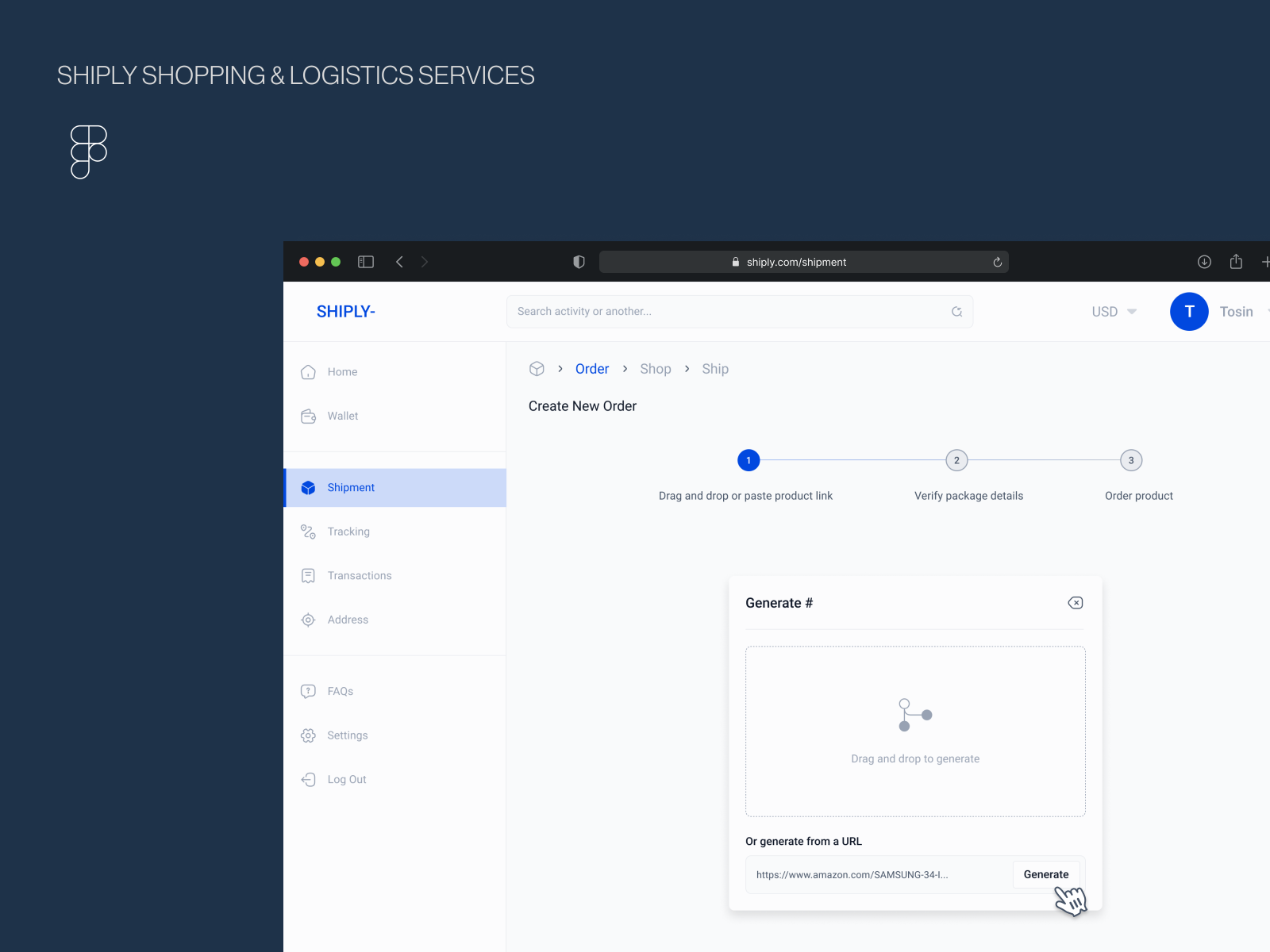 Shiply Shopping & Logistics Dashboard by Elufidipe Tosin Benjamin on Dribbble