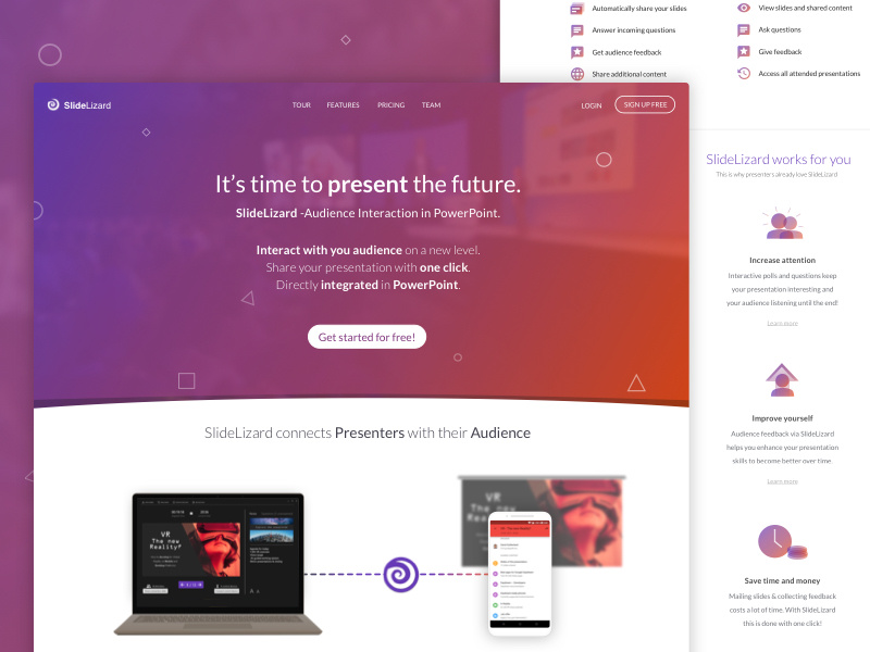 SlideLizard Landing Page by Daniel Amerbauer on Dribbble