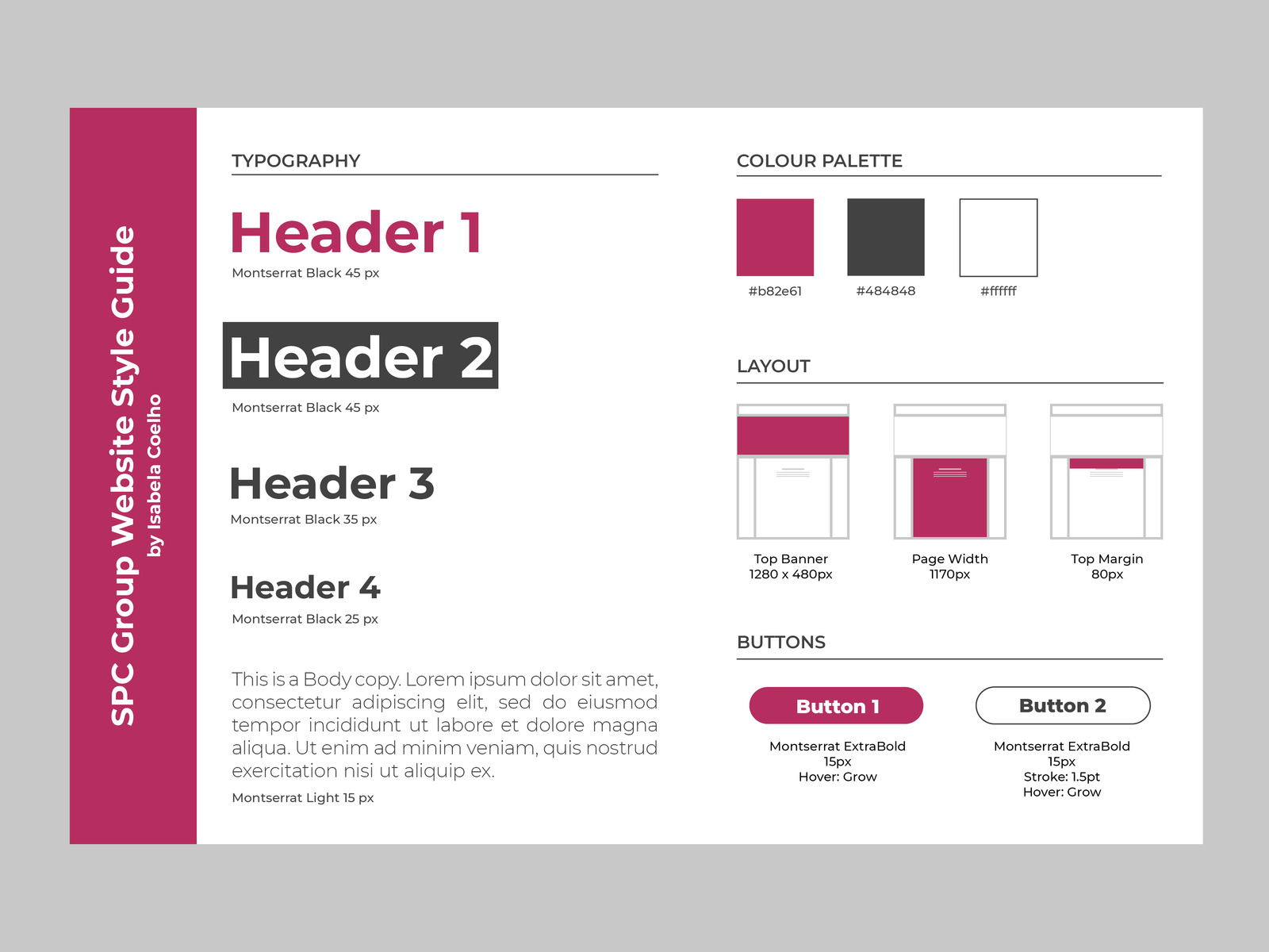 SPC Group Website Style Guide by Isabela Coelho on Dribbble
