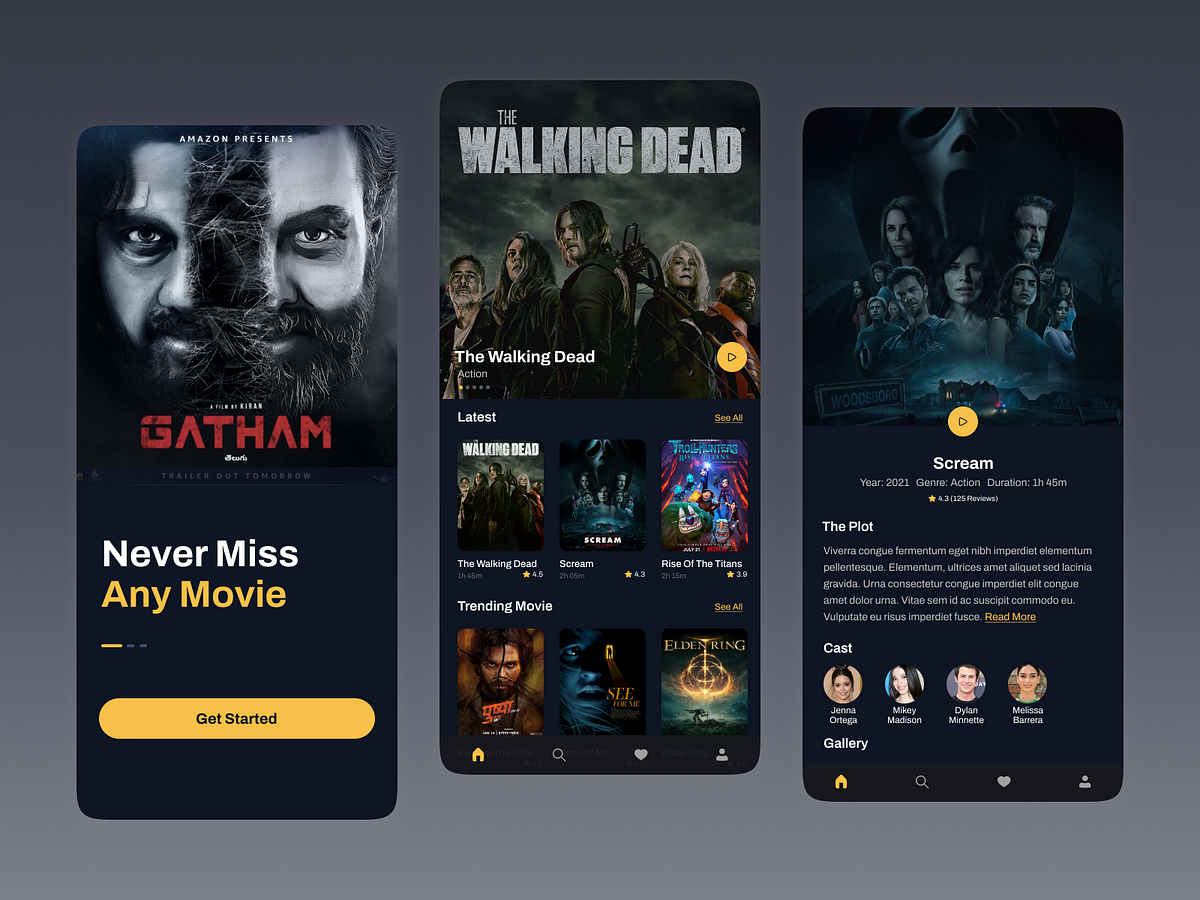 Movie App UI designs, themes, templates and downloadable graphic ...