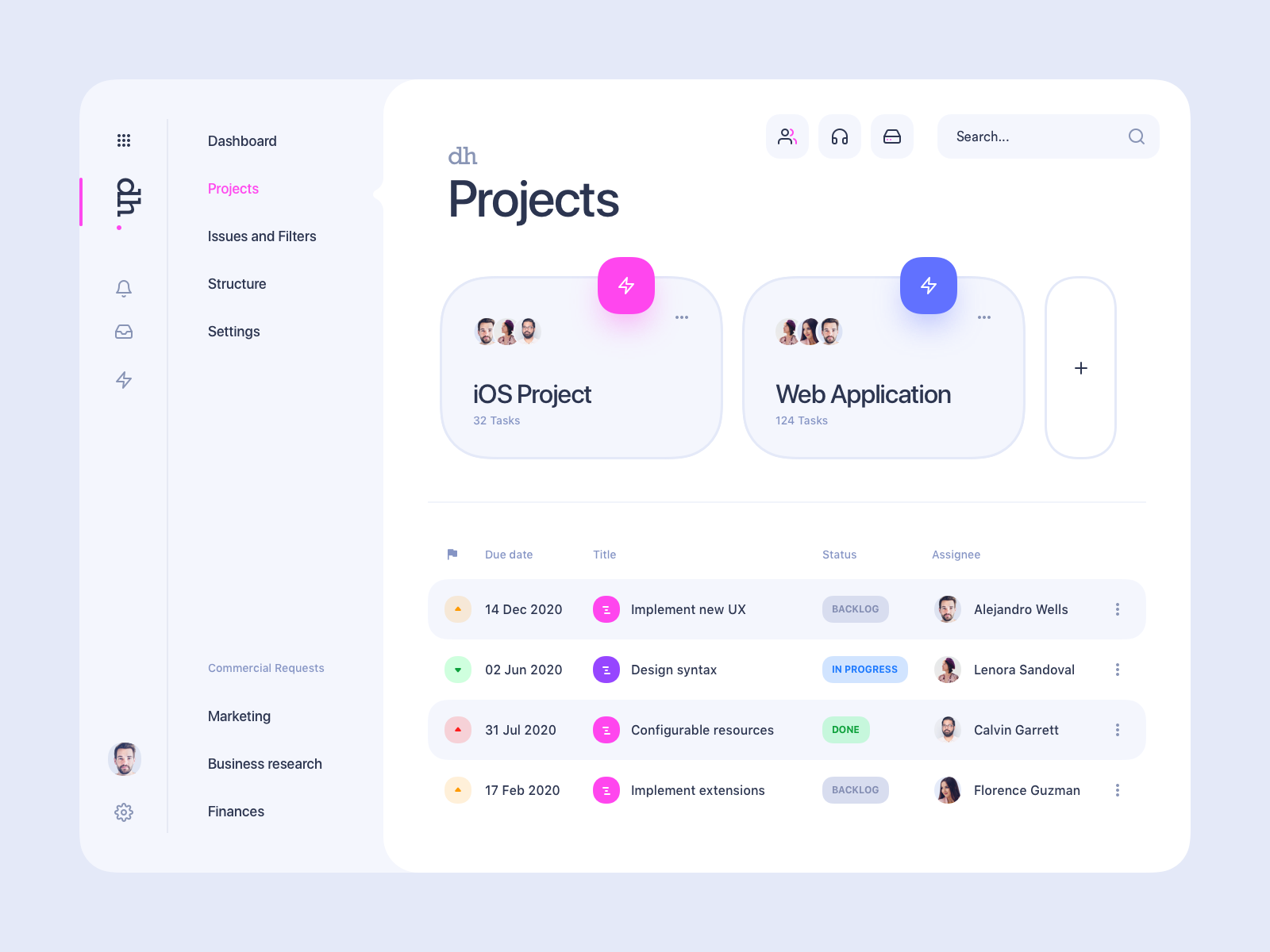 Project Management Application by Alex Arutuynov 🤘 on Dribbble