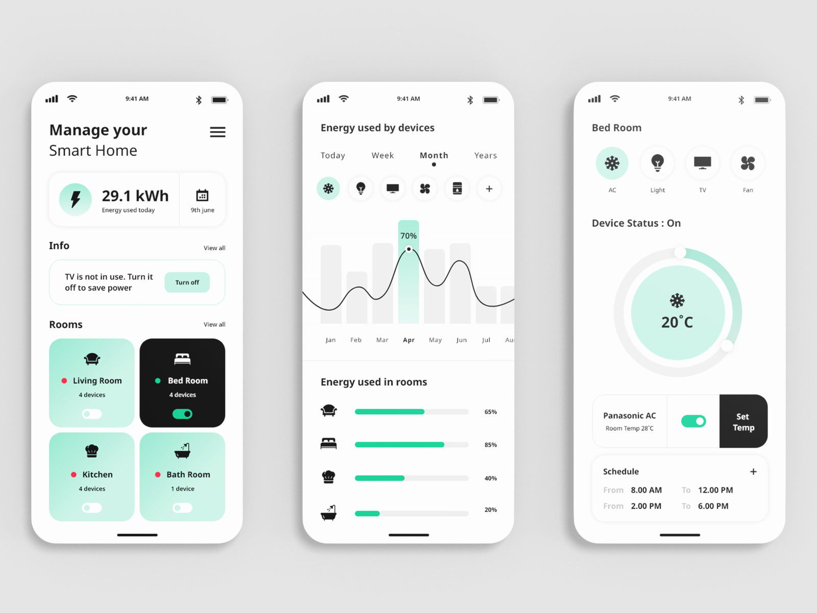 Smart Home UI by Wondercat on Dribbble