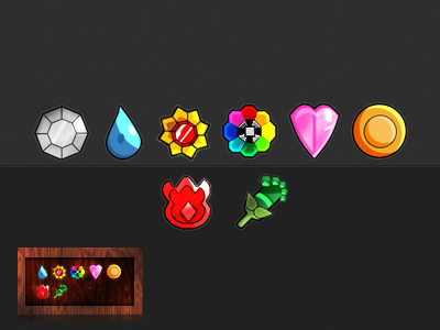 Pokemon Gym Badges by Aaron Nichols on Dribbble