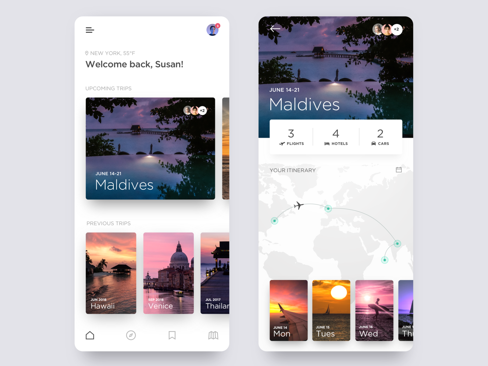 Daily UI 04 - Travel App UI by Steve Louk on Dribbble