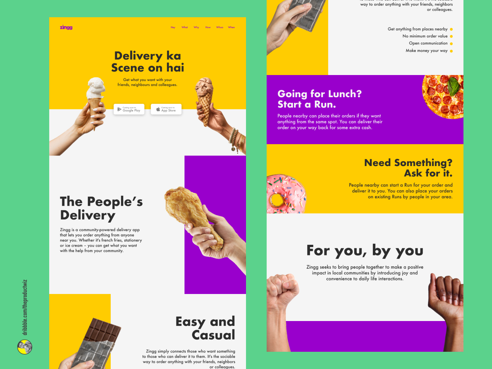Zingg Landing Page Design - Delivery App by Osama Noor on Dribbble
