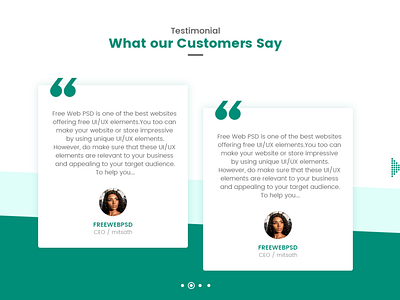 Two box testimonial design for web template and ui kit by free web psd ...