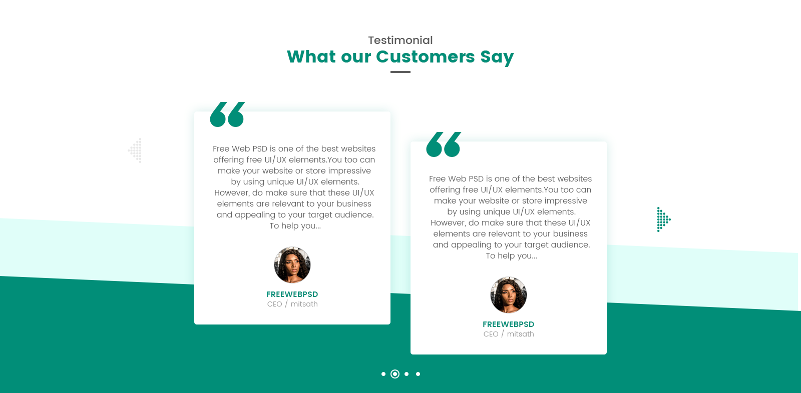 Two box testimonial design for web template and ui kit by free web psd ...