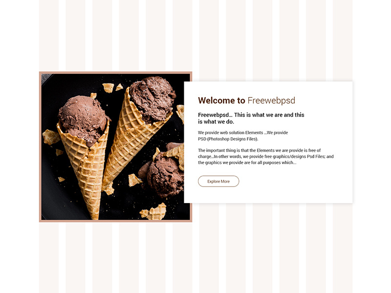 About us section ui design by free web psd on Dribbble