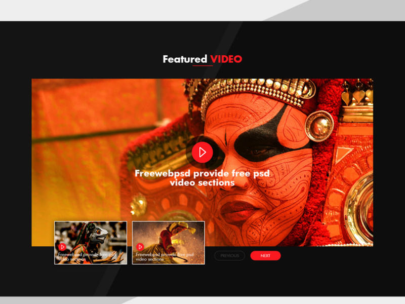 video gallery examples by free web psd on Dribbble